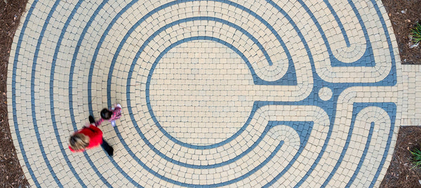 Round Classical™ paver brick labyrinth kits from The Labyrinth Company